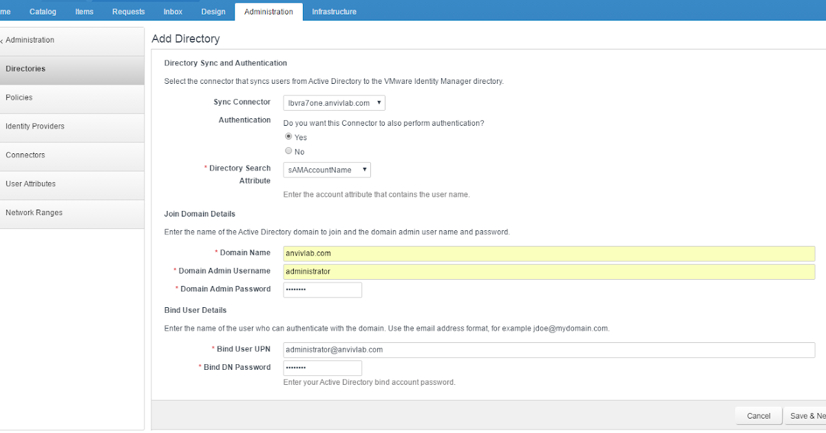 vshishtech: vRA7 Adding Directory Services vshishtech: vRA7 Adding Directory Services