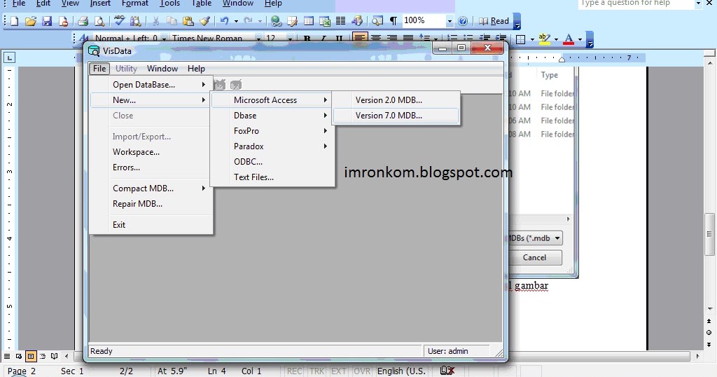 Membuat Database Visual Basic 6.0 untuk pemula | Imron