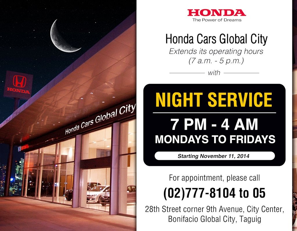 Honda Global City Pioneers Night Service Operations | CarGuide.PH ...