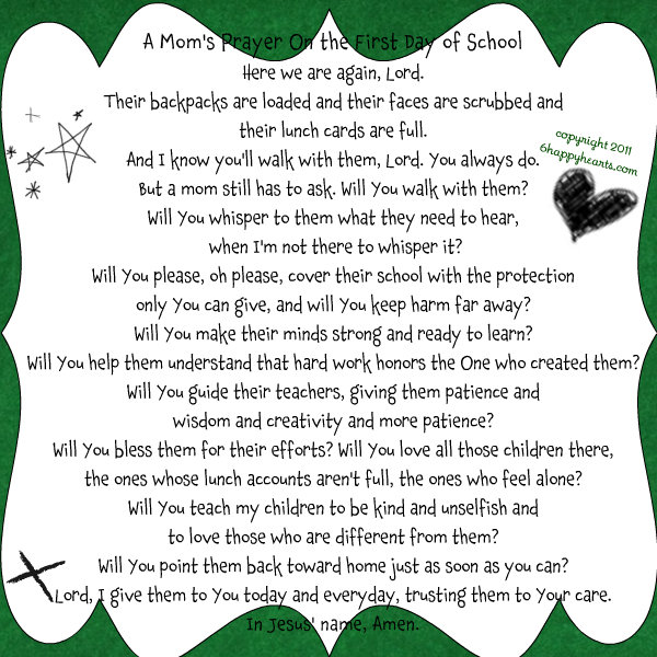 SkyMoms: A Mom's Prayer On the First Day of School