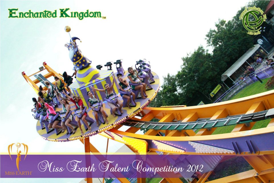 EK Press Room: Ms. Earth beauties rides Enchanted Kingdom’s Disk-O-Magic