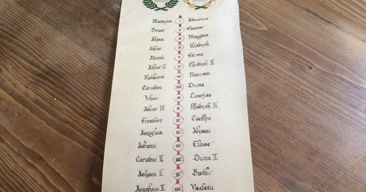 Medieval Whimsies: East Kingdom Roll of Kings (and Queens) for SCA 50th ...