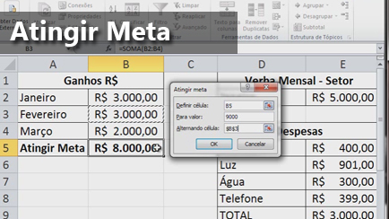Como usar o Atingir Meta no Excel