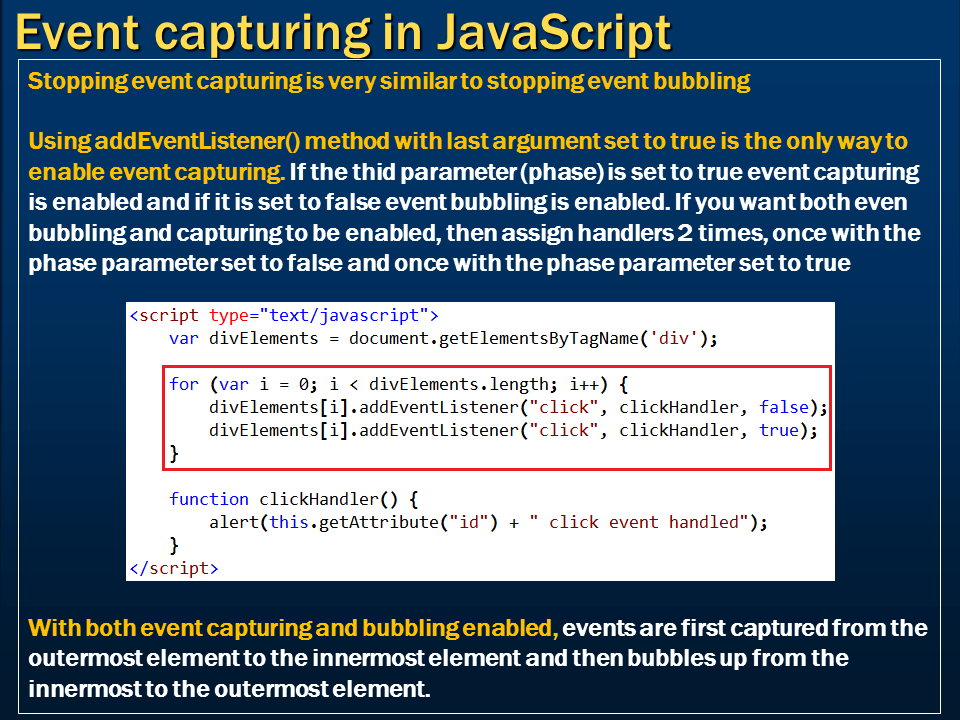 Sql Server Net And C Video Tutorial Javascript Event Capturing