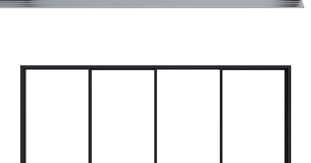 Minimal frame window 03, 2,5 m Hight, sliding panels