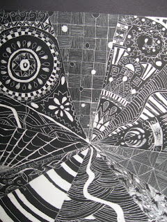 My Art Classroom: Zentangle - Negative Space - Scratchboard
