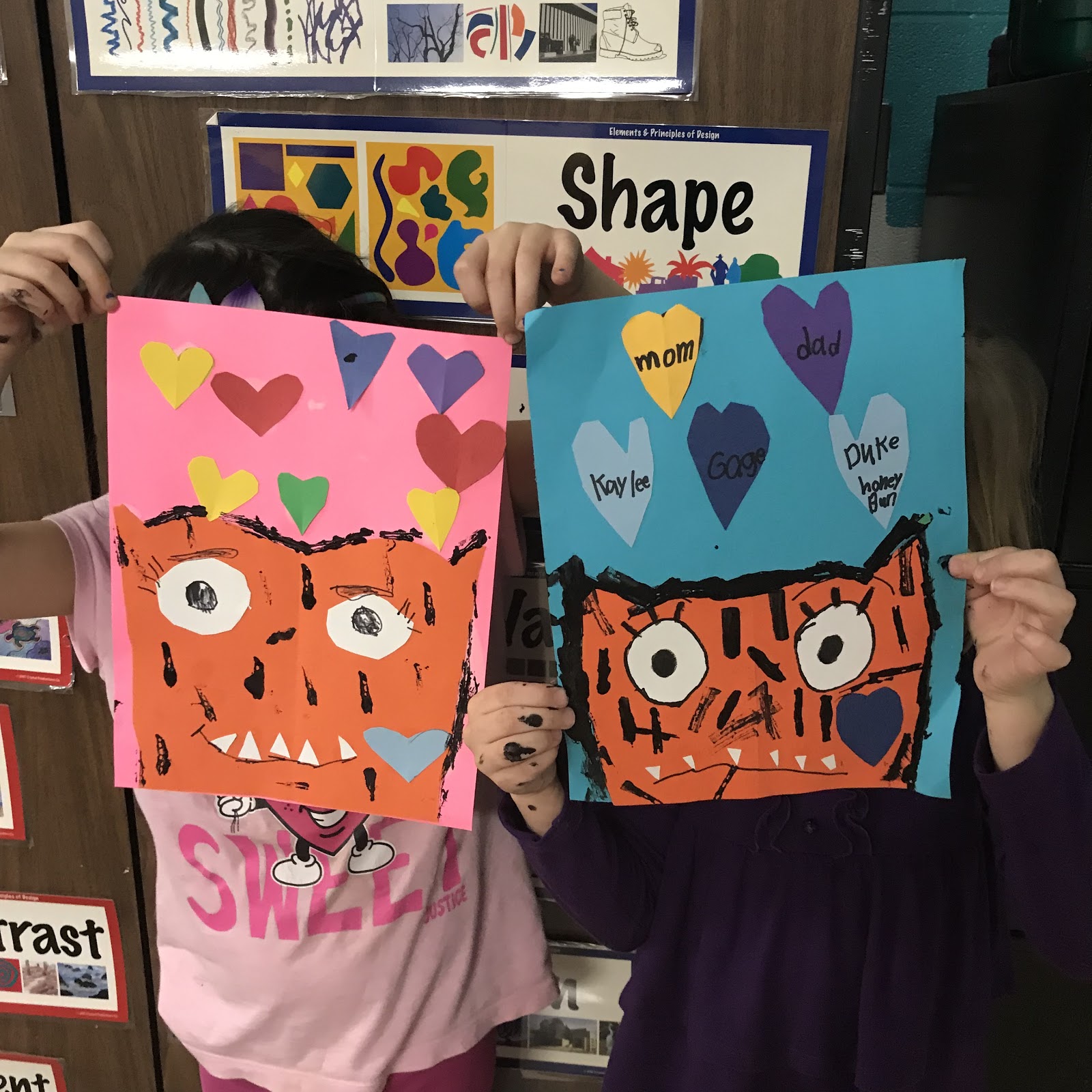 Elements of the Art Room: 1st grade Love Monsters