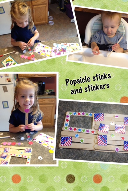 Stickers and Popsicle Sticks