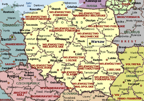 Poloni - harta gjeografike e Polonisë - Shqipëria Express