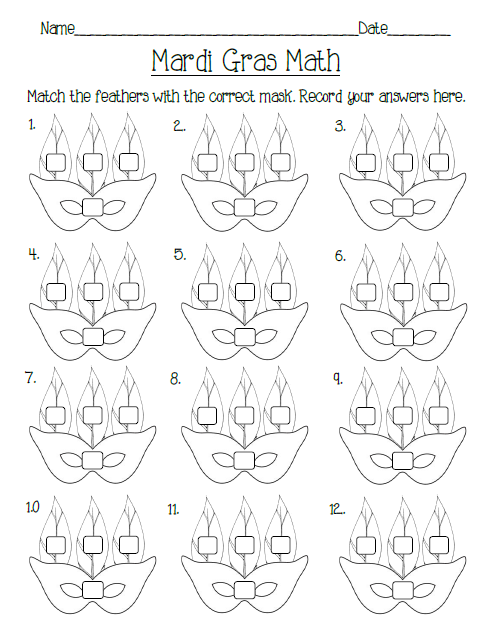 MARDI GRAS!!!!!!!!!!!!!!!!!!!!!!!!!!!!!!!! And a Math Activity ...