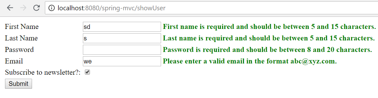 Spring Mvc Form Validation Example Tech Tutorials