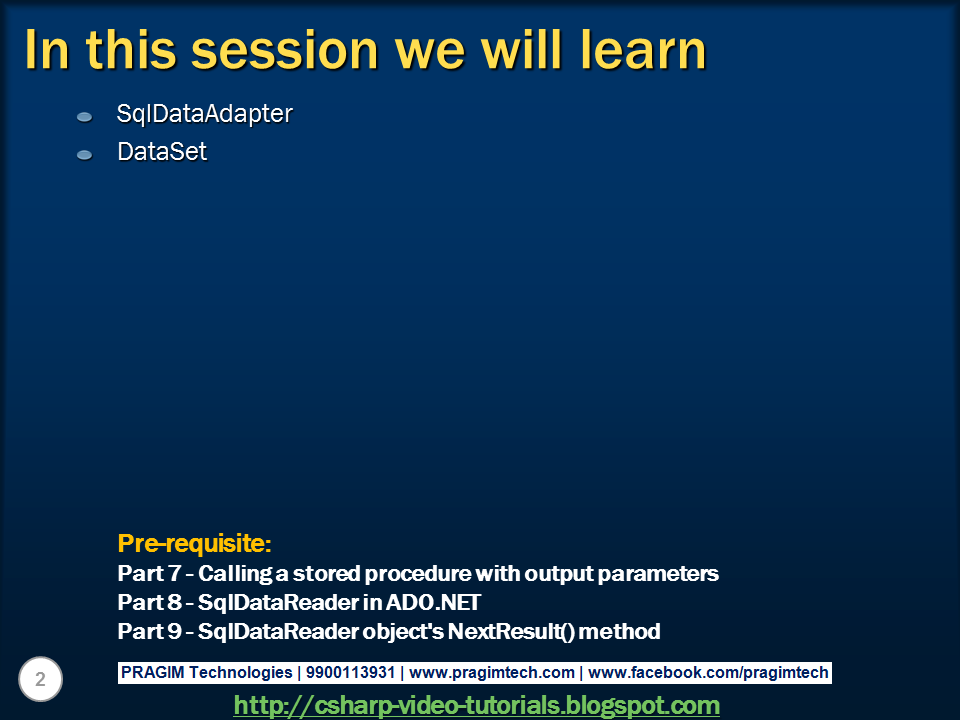 Sql Server Net And C Video Tutorial Part 10 Sql Dataadapter In