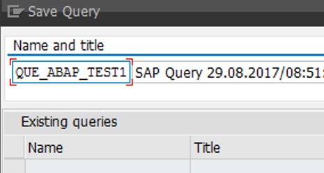 SAP ABAP technical information: SAP Query creation