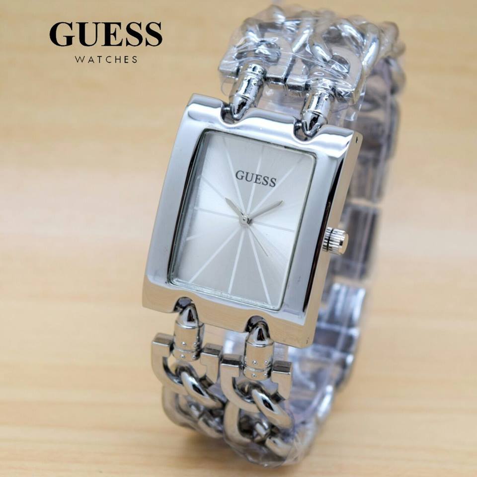 GUESS DOUBLE CHAIN POLOS STAINLES - Duta Arloji Shop