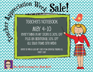 Mrs. Byrd's Learning Tree: Teacher Appreciation Sale on Teachers Notebook!