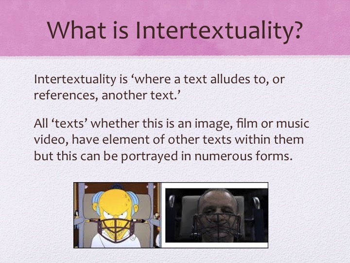 A2 Media Blog : Research- Intertextuality