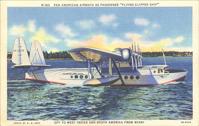 POSTCARDY: the postcard explorer: Pan American Clippers - Miami Airport
