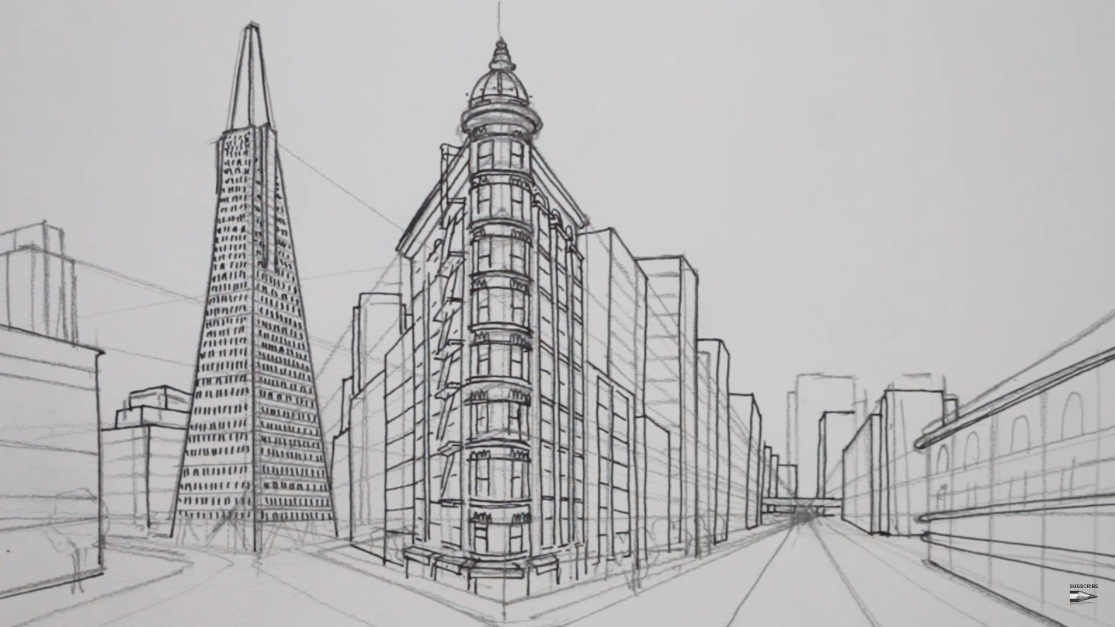 How to Draw in 2-Point Perspective: Buildings by Circle Line Art School