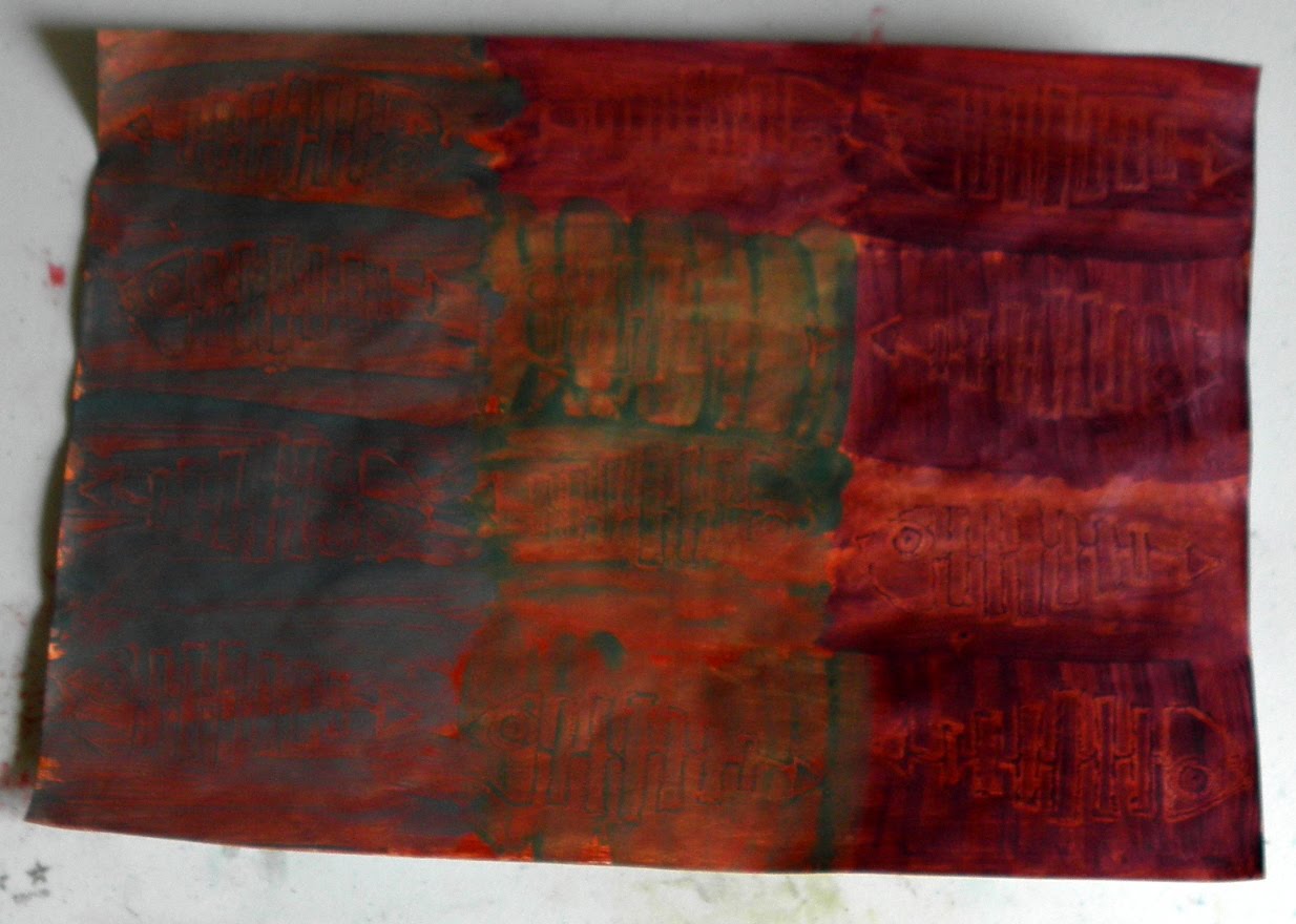 Adrienne's Art Garden: Olied paper experiments