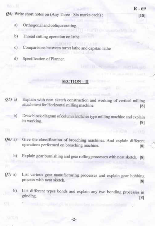 SU 43595 Machine Tools Dec 2014 Question Paper - University Question Papers