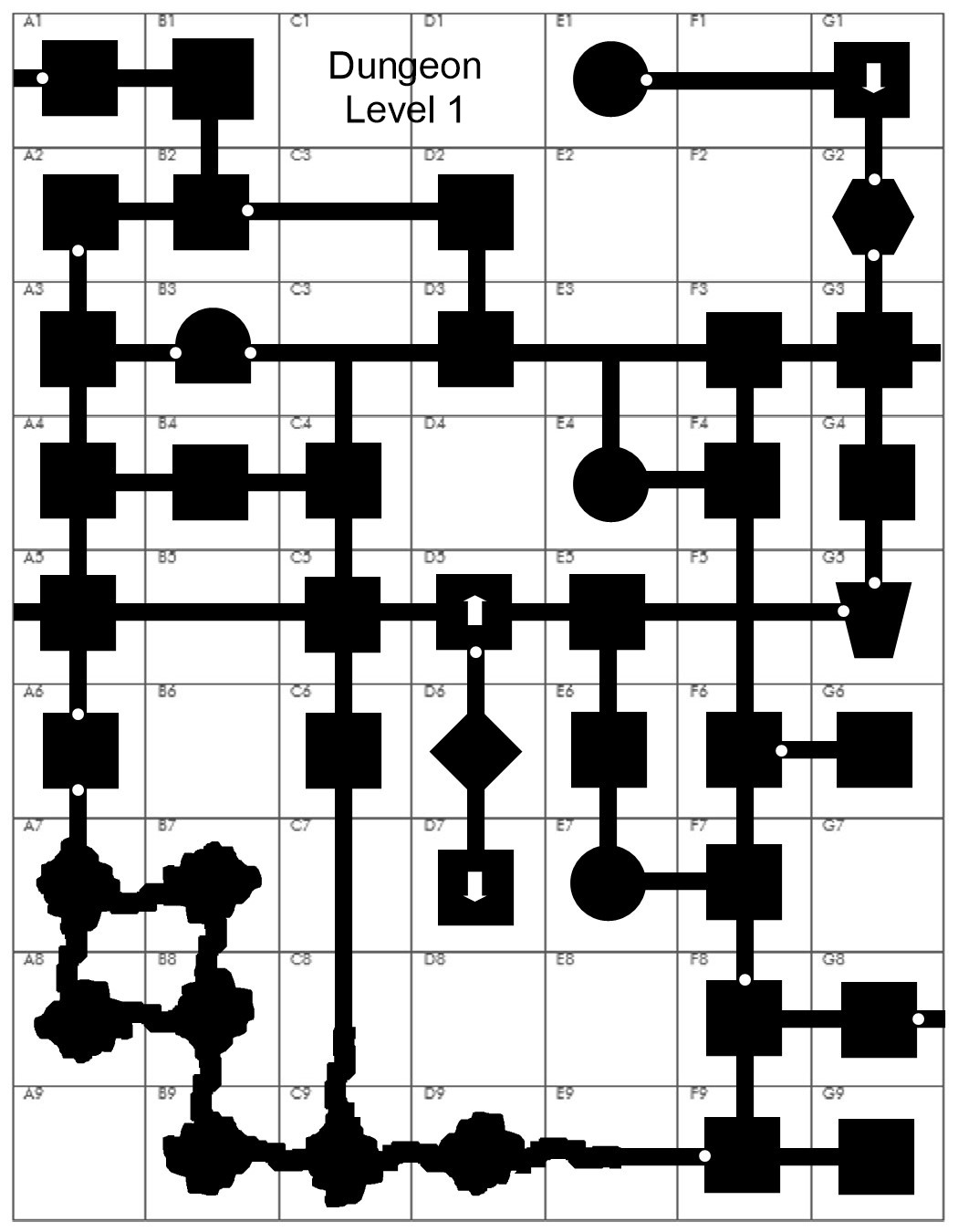 Clash of Spear on Shield: Zoomed-Out Abstract Dungeon Mapping