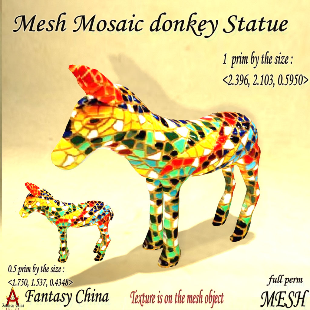 Fantasy China - Fantasy Illumination: Mesh Mosaic donkey Statue