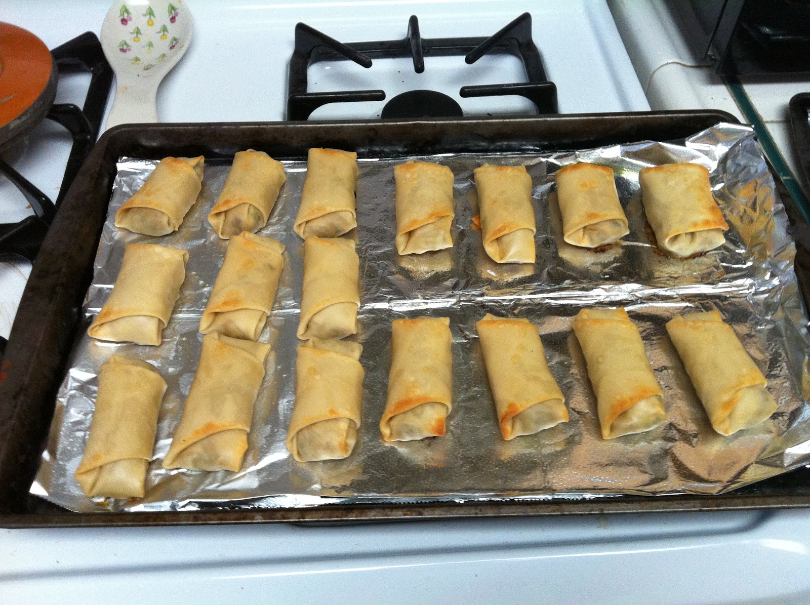 Tiny Drops of Chaos: Baked Vegetarian Mushroom Spring Rolls, aka ...