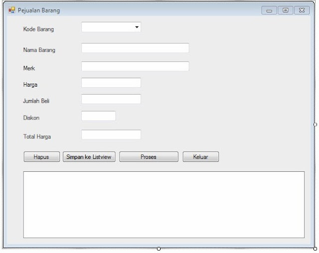 Ilmu Komputer: Latihan Listview Perhitungan Penjualan Barang pada ...