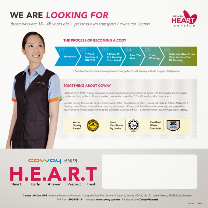 Pusat Khidmat Coway: KERJAYA DI COWAY