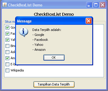 Jcheckbox Pada Jlist (Java Swing) - Belajar Java Dengan Mudah