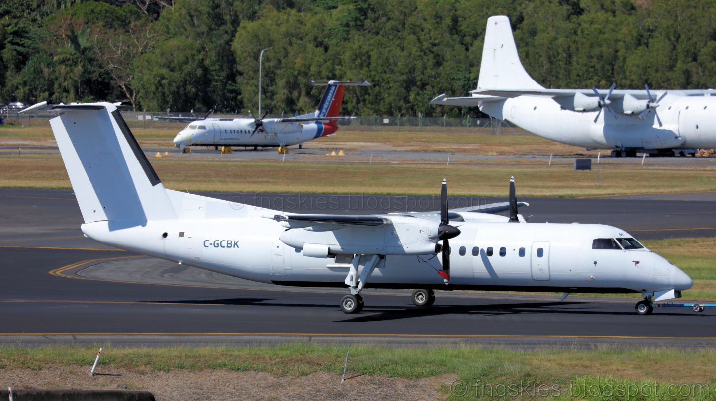Far North Queensland Skies: Ex Skytrans Dash 8 Q300 (VH-QQM) C-GCBK departs