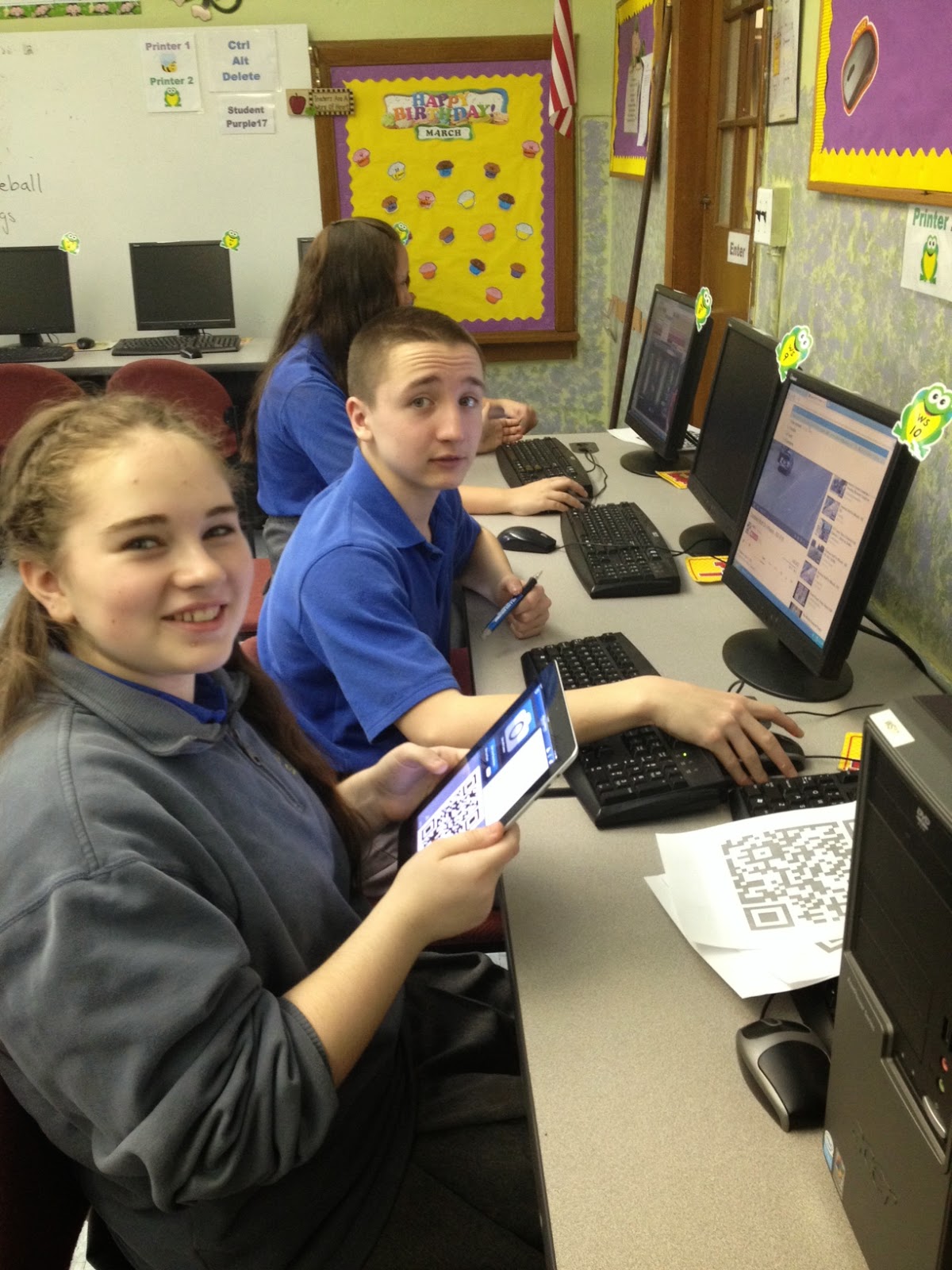 Our Lady of Peace School: 8th grade computer class...