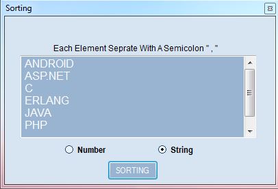 Sort Int Array and String Array using Function in VB.NET.