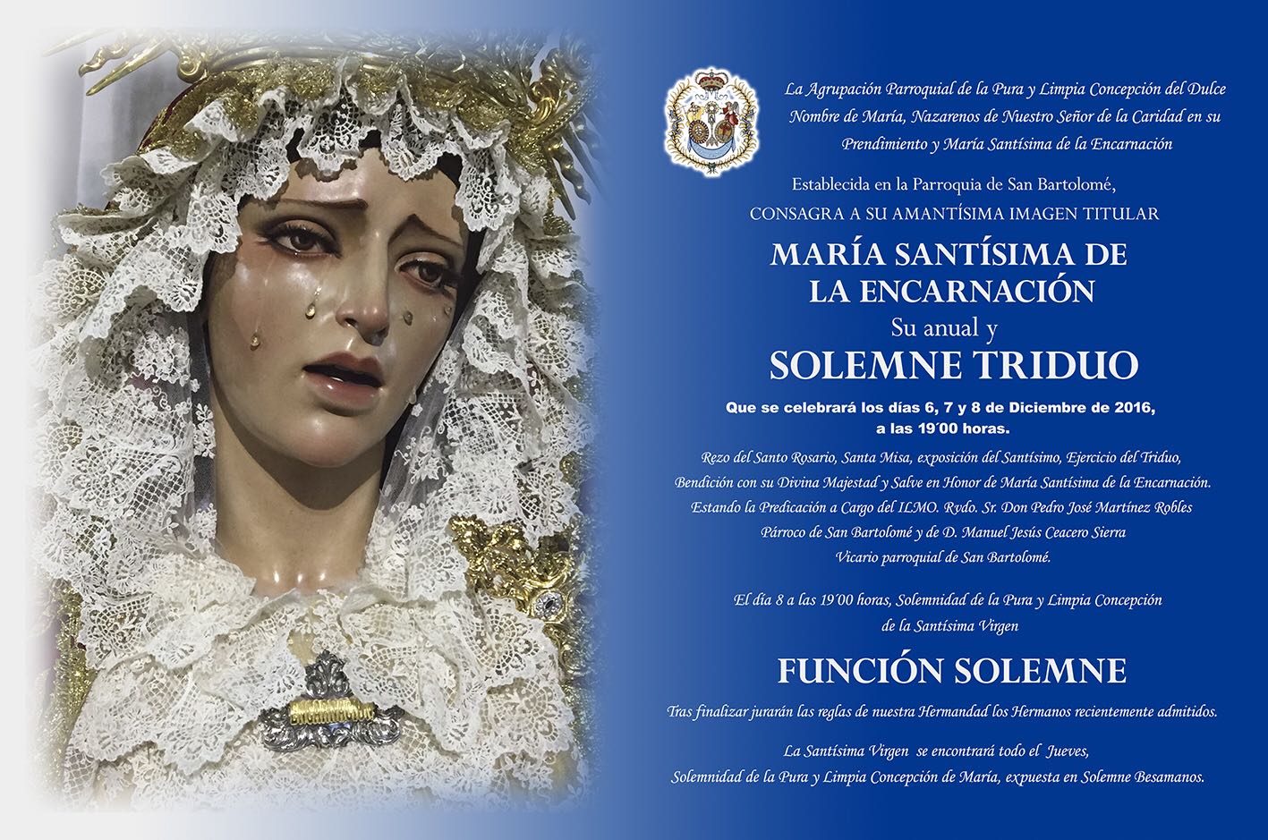 El Dulce Nombre : Triduo a Maria Santísima de la Encarnación