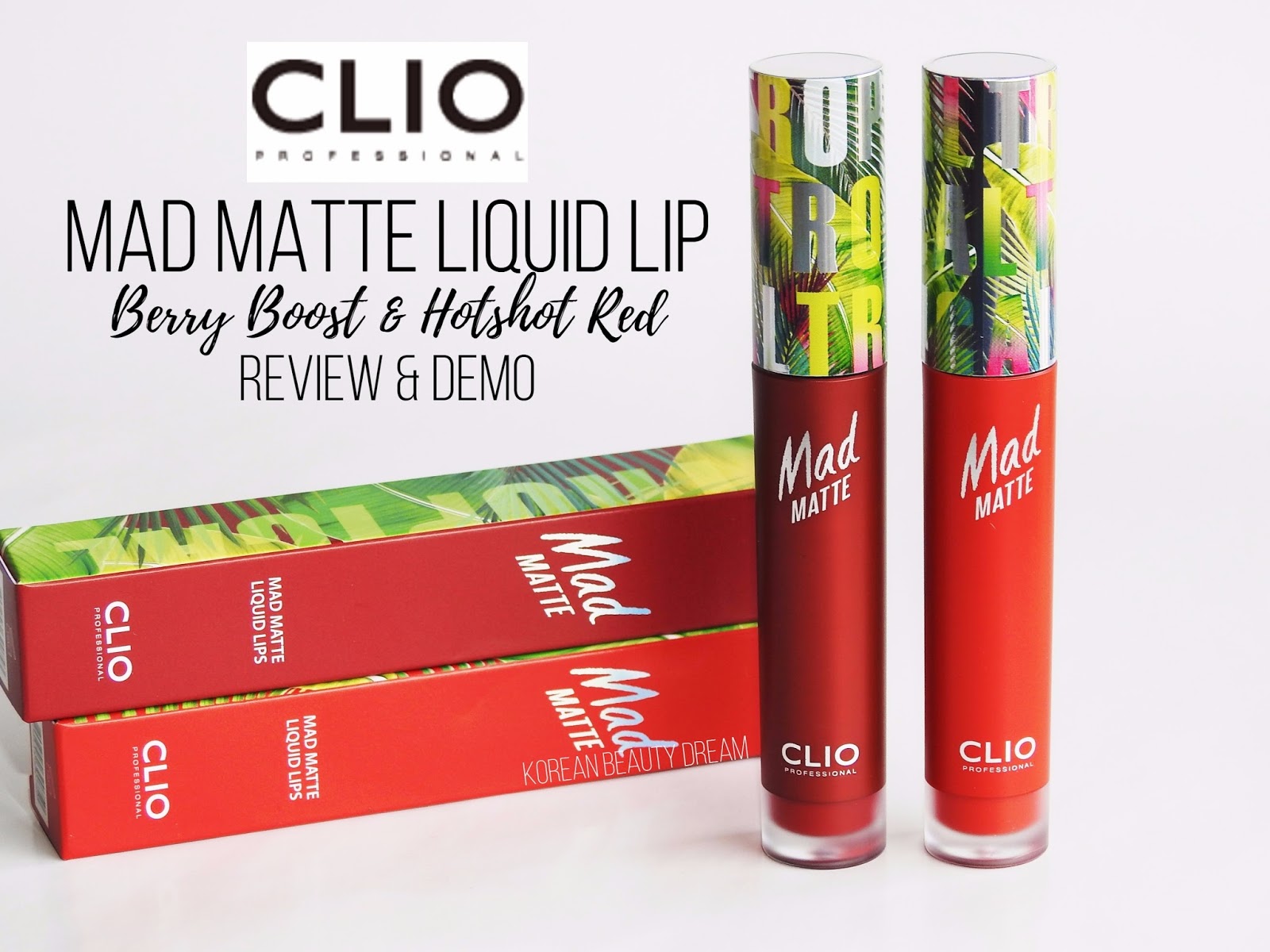 [Clio] Mad Matte liquid lips ~ Berry Boost & Hotshot Red | Korean ...