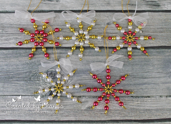 Handmade by Bianca: Perlensterne Geschenkanhänger mit Folia