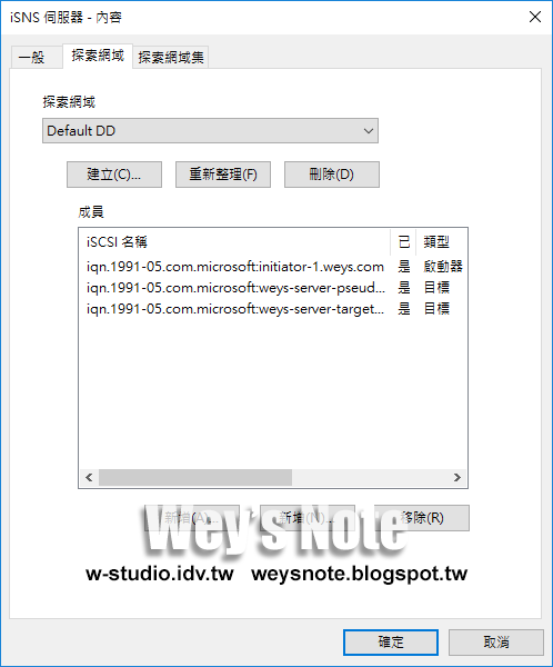 Wey's note: 試作 iSNS (Internet Storage Name Service)