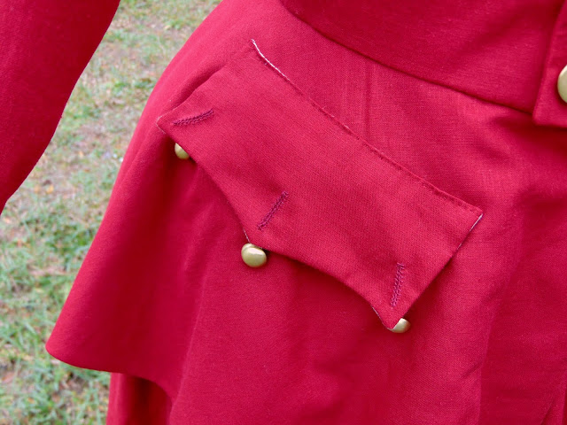 The Antique Sewist: JP Ryan Riding Habit - Red Linen