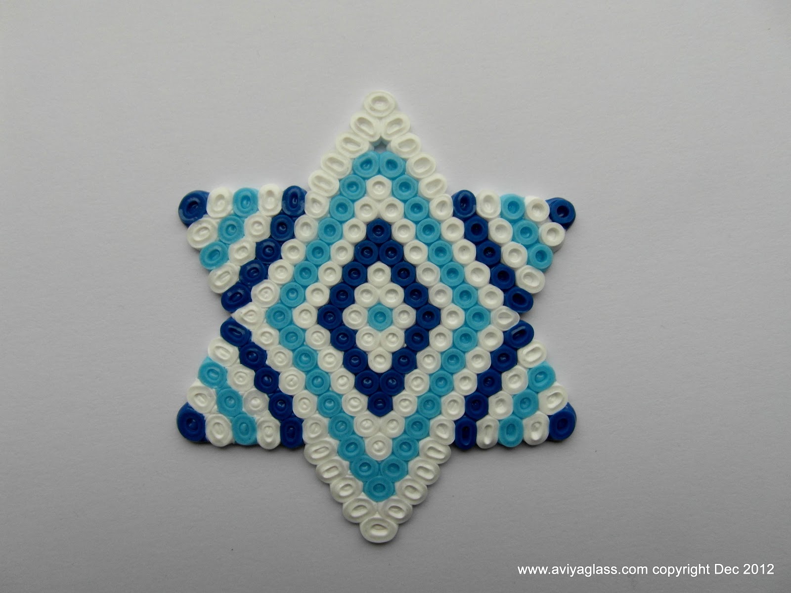 Aviya Glass: Hama Bead Chanukah Star Decorations