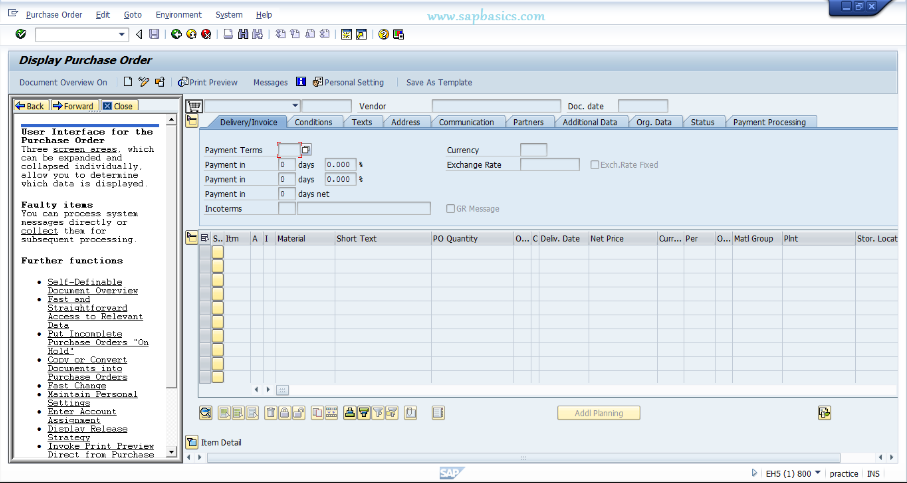 SAP: SAP CREATE PURCHARSE ORDER ME21N ME22N ME23N