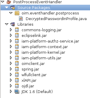 Oracle Stack: Post-Process EventHandler Example: DecryptedPasswordInProfile