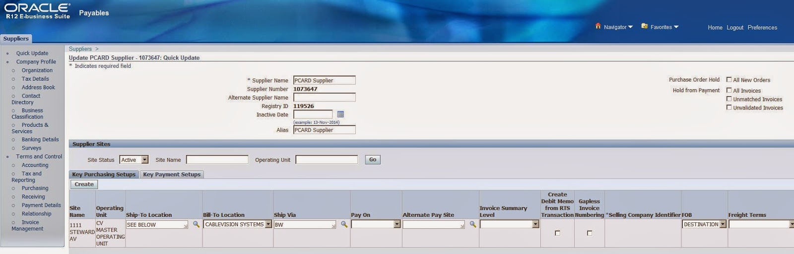 Oracle applications - Surendranath Subramani: Oracle Credit card and Pcard process