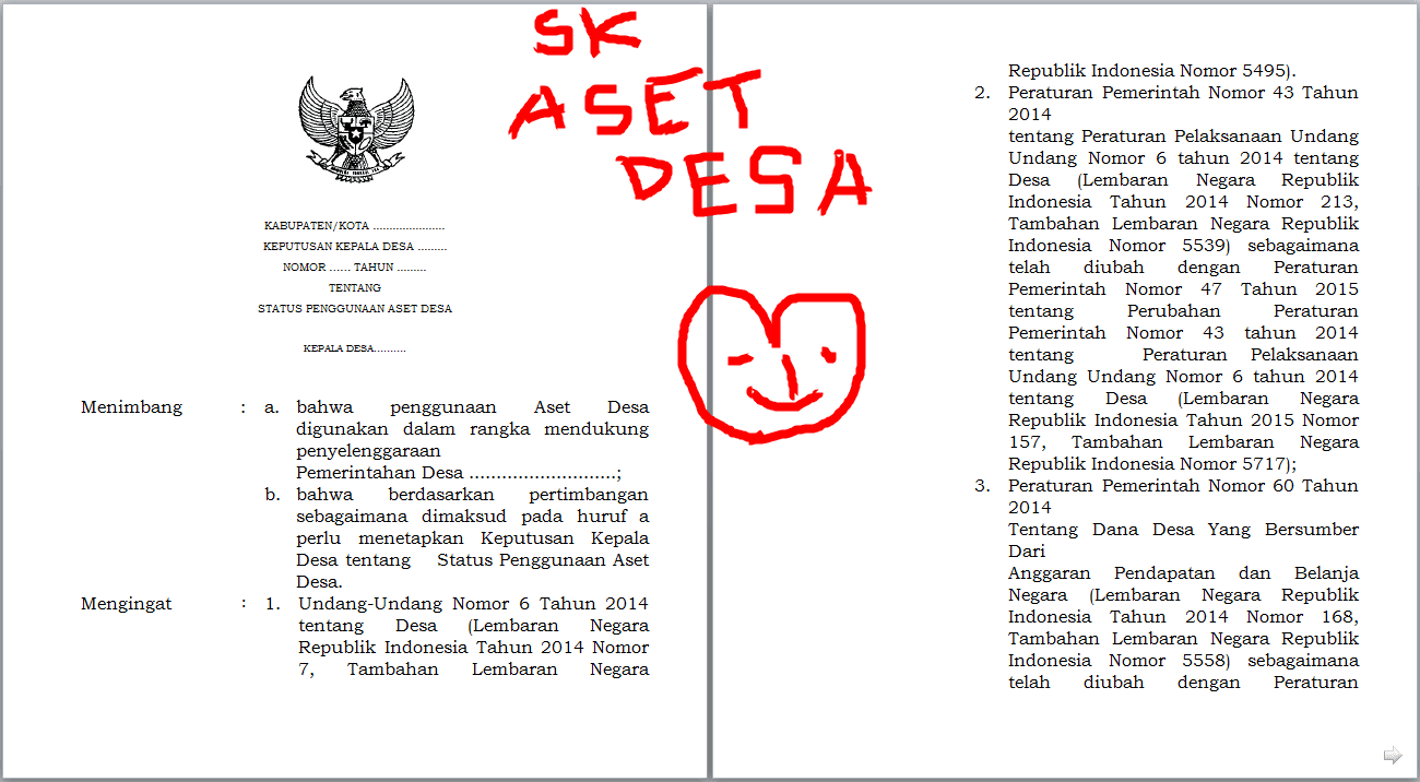 Contoh Format SK Penetapan Status Penggunaan Aset Desa | FORMAT ...