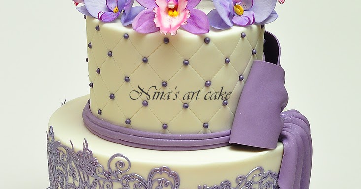 Nina's Art Cake: Tort majorat cu orhidee pentru Alexandra