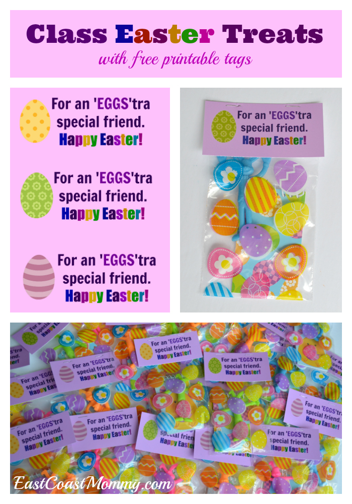 East Coast Mommy: Easter Treats for Classmates (with free printable tags)