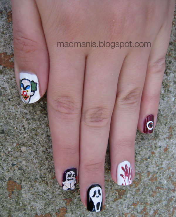 MaD Manis: Creepy Halloween Skittles Nails