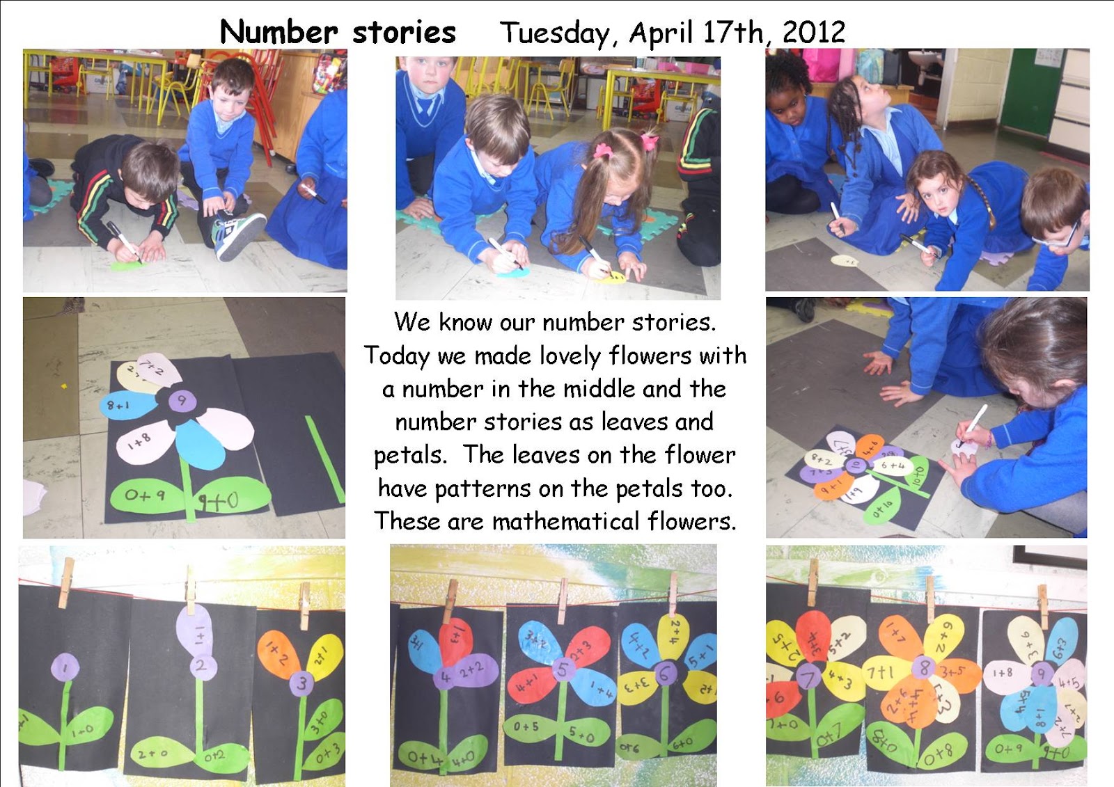 Maths Page: Flower number stories