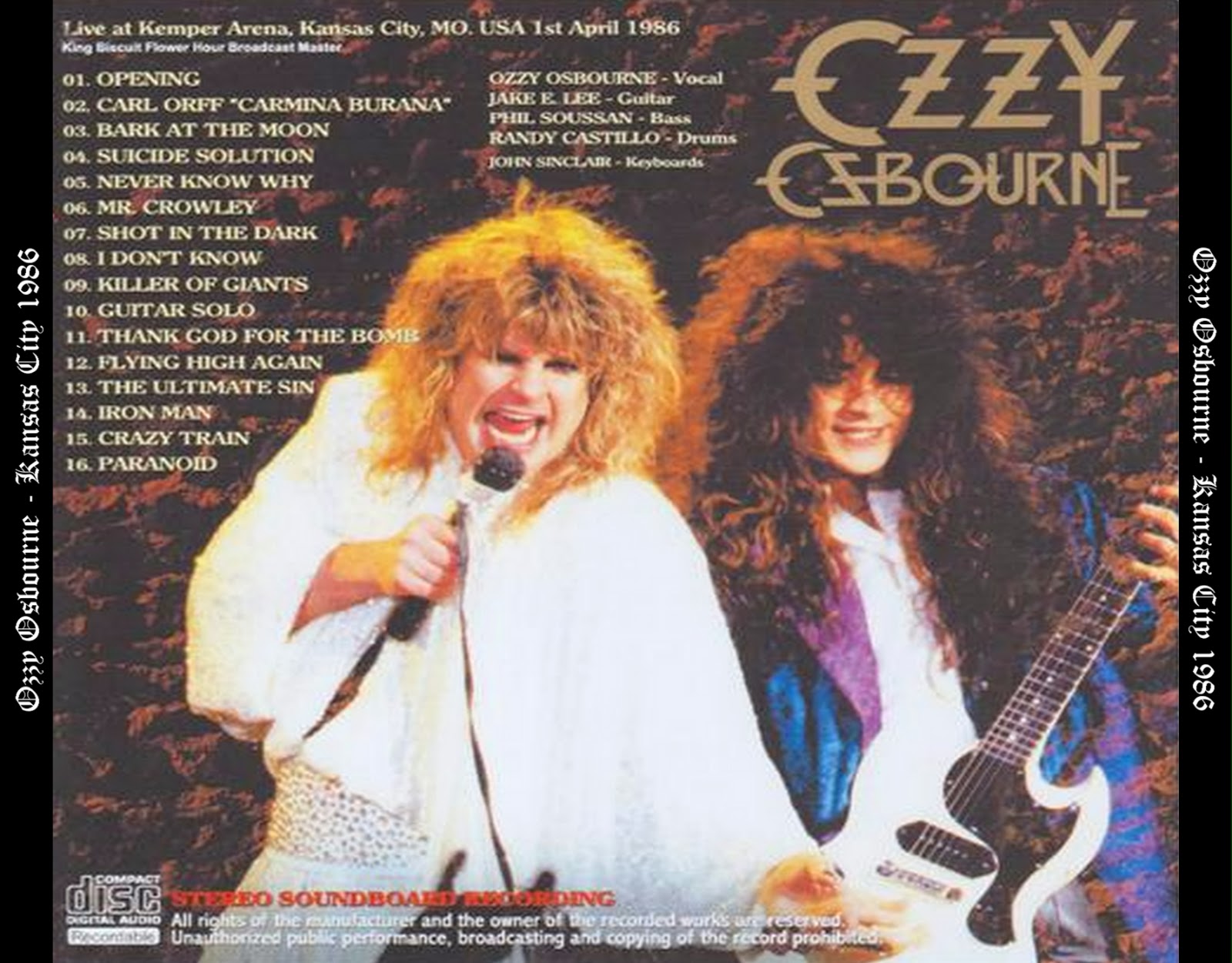 High Quality Bootlegs: Ozzy Osbourne - Kansas City 1986