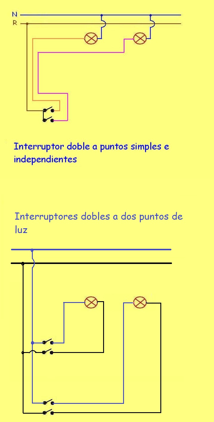 Interruptores y conmutadores, esquemas electricos ~ Angelatedo