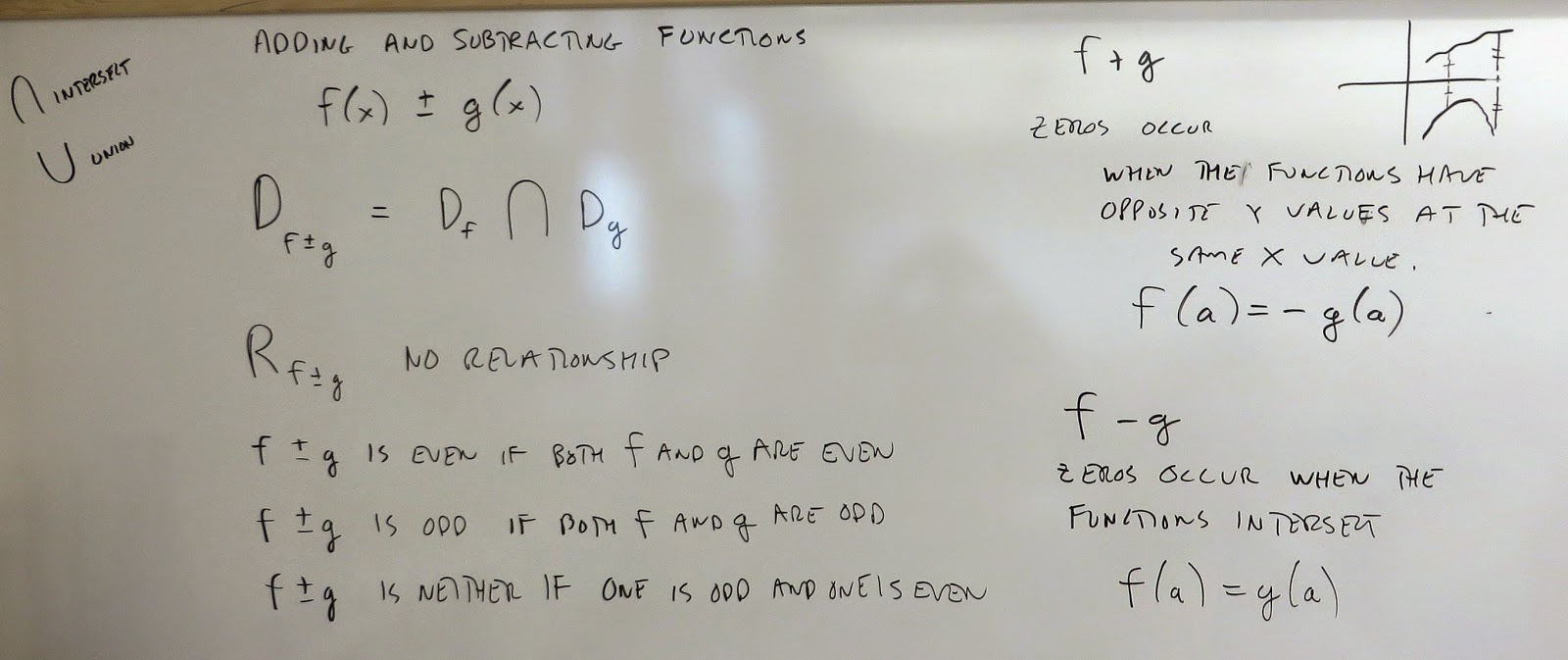MHF 4U Mr. O's classes Semester 1 201415: Combining Functions (Adding ...
